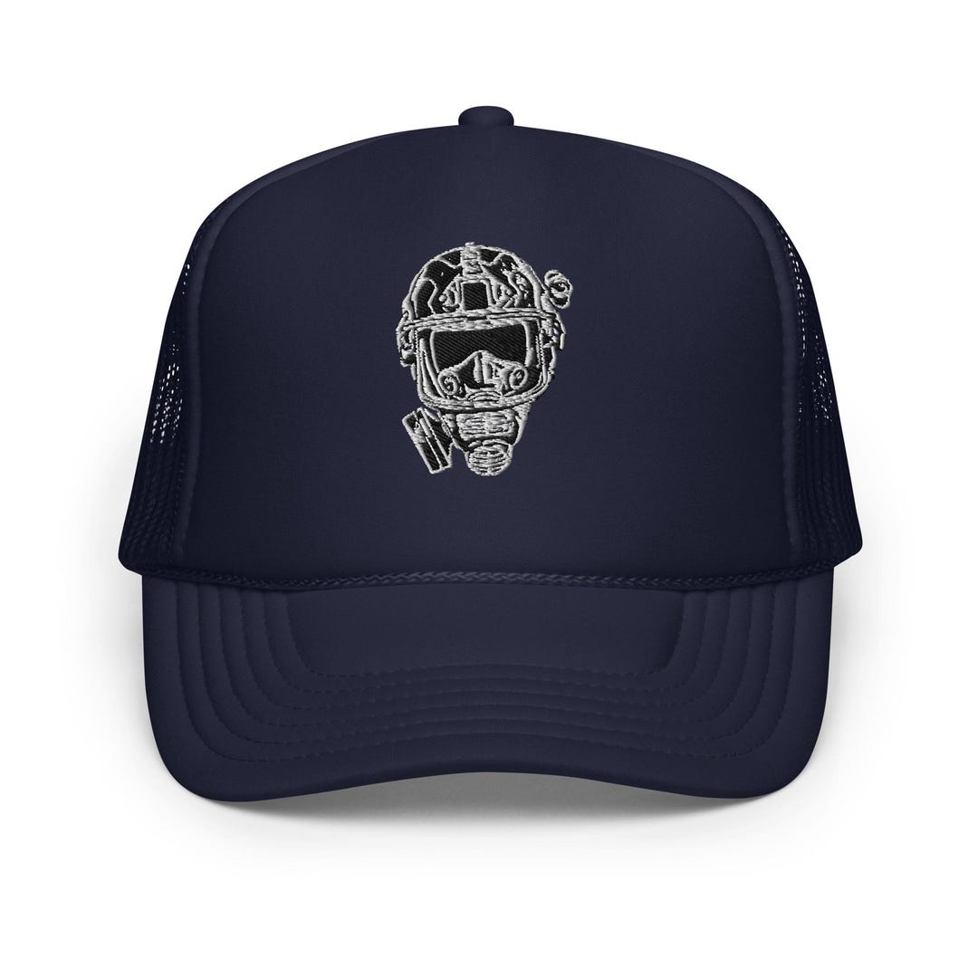 Embroidered Tactical Police Helmet Foam Trucker Hat Custom Police Hat ...