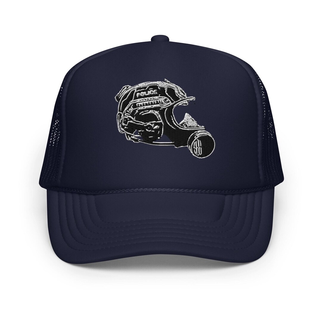 Embroidered Tactical Police Helmet Foam Trucker Hat Custom Police Hat ...