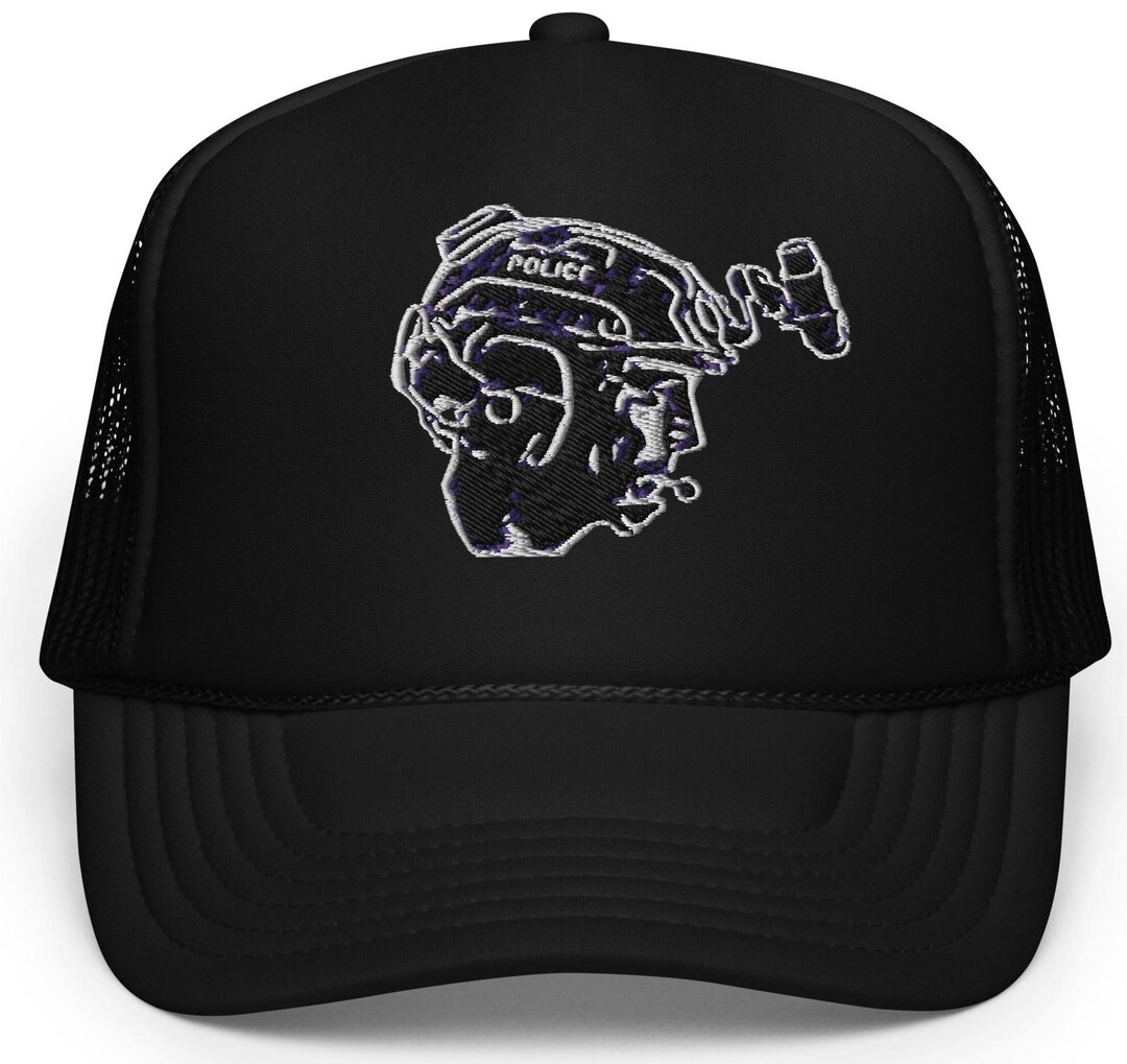 Embroidered Tactical Police Helmet Foam Trucker Hat Custom Police Hat ...