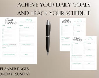 Daily Planner Green, Daily Schedule, To-do List, Printable, Download - Etsy