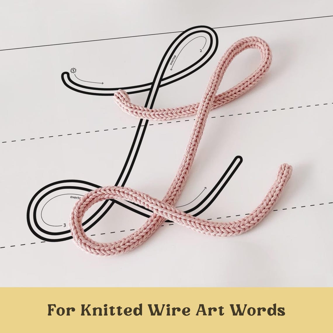Custom Knitted Wire Word Designer, Knitted Wire Art Template, Cursive ...