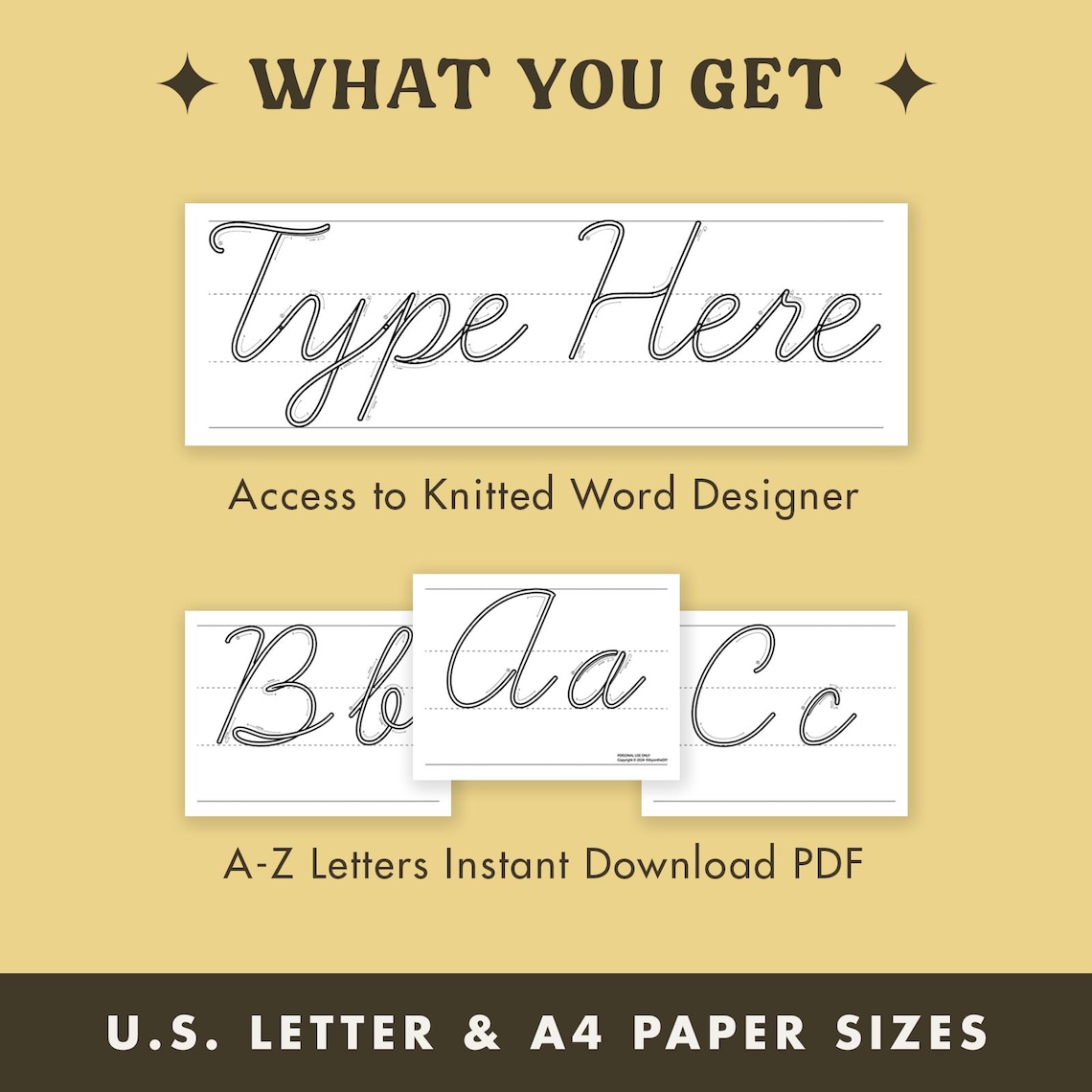 Custom Knitted Wire Word Designer, Knitted Wire Art Template, Cursive ...