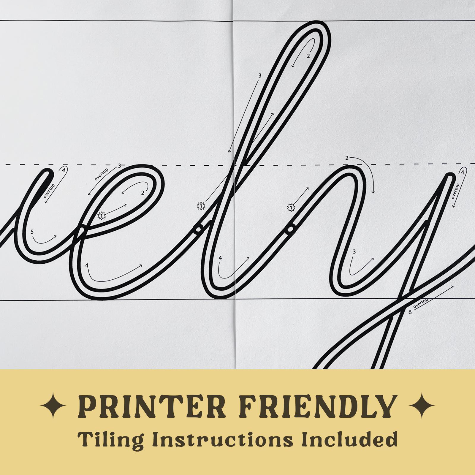 Custom Knitted Wire Word Designer, Knitted Wire Art Template, Cursive ...