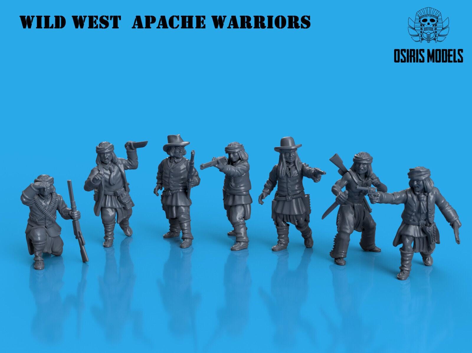 7 X Wild West Apache Warrior Miniatures - Made to Order - Check Lead ...