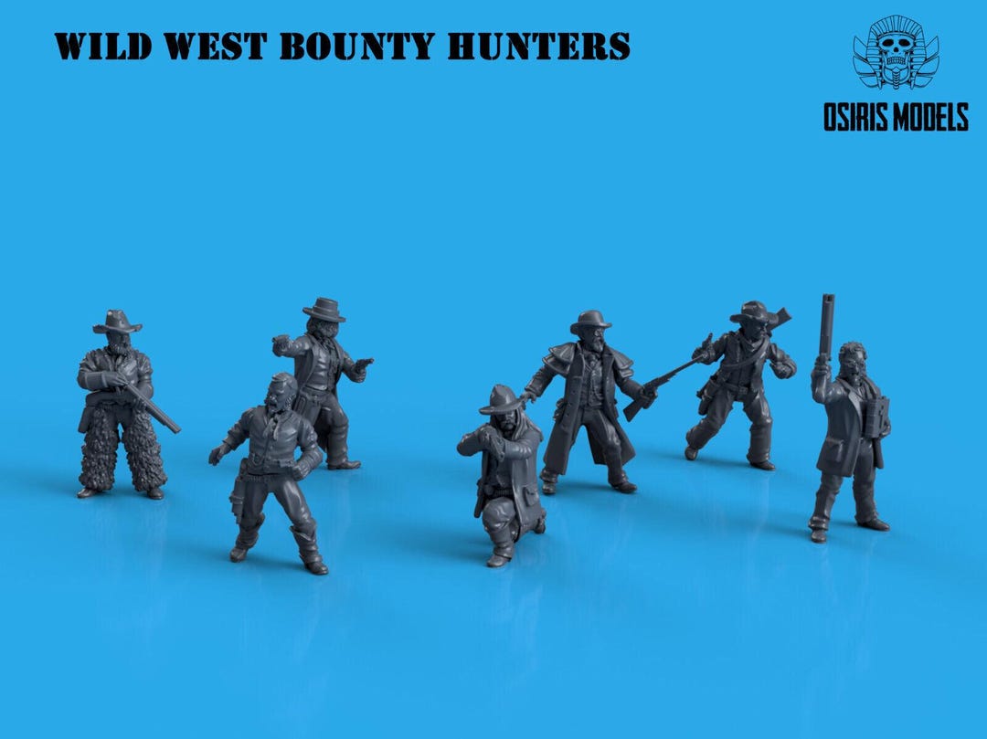 7 X Wild West Bounty Hunter Miniatures - Made to Order - Check Lead ...