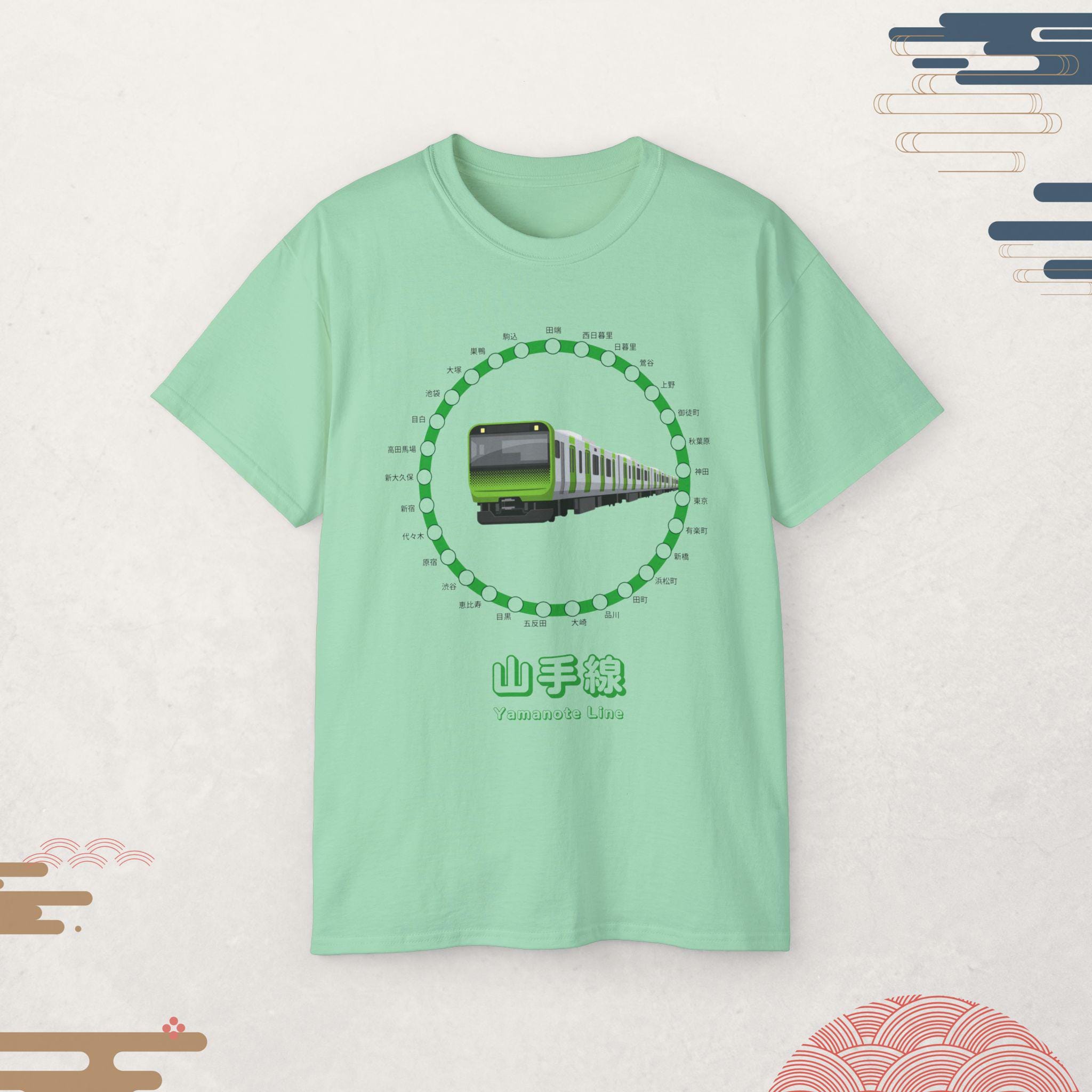 Tokyo Yamanote Line Map & Train T-shirt Iconic Tokyo Journey Unisex ...