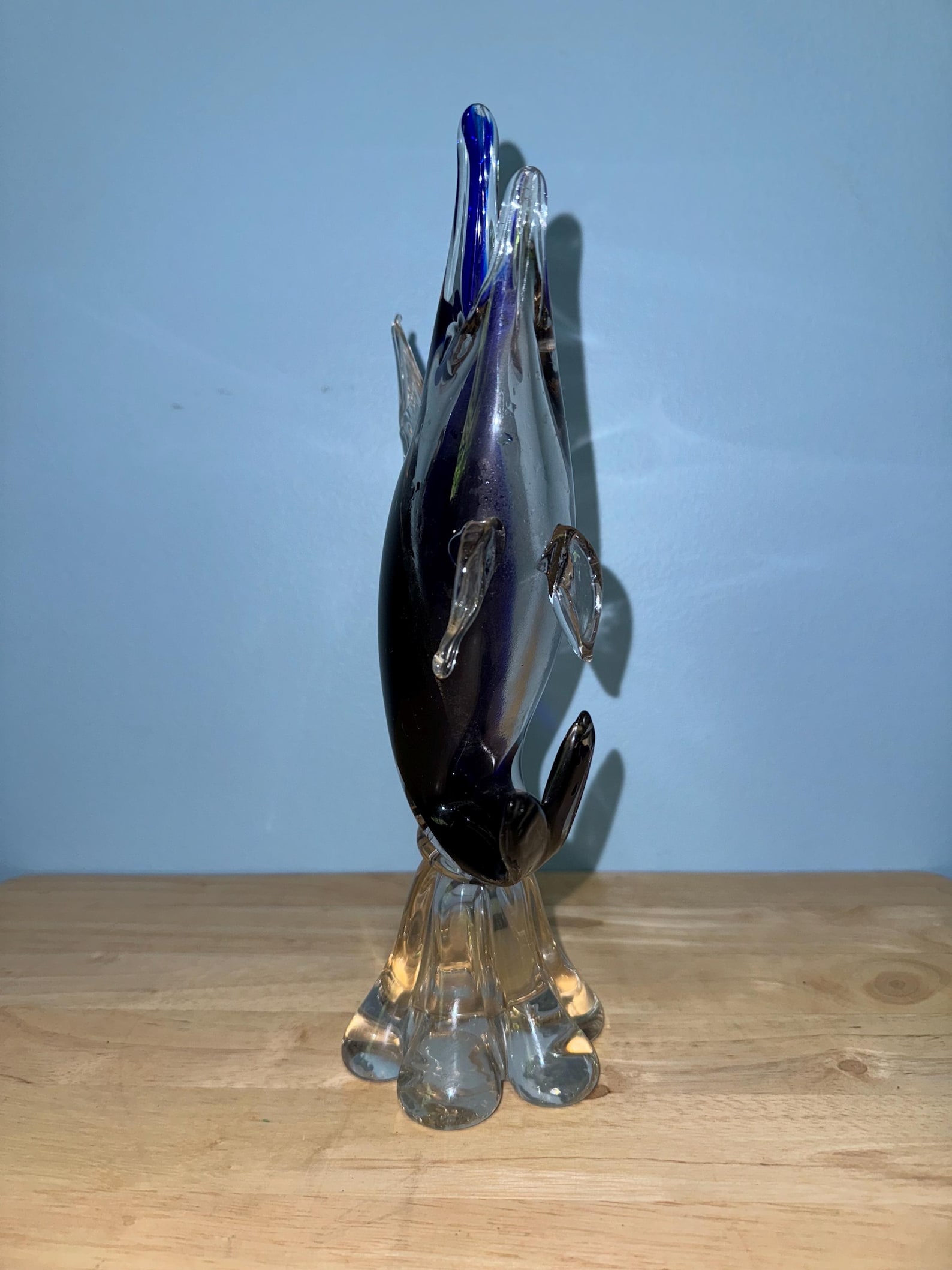 Mid Century Handblown Murano Style Glass Swordfish/marlin Clear & Deep ...