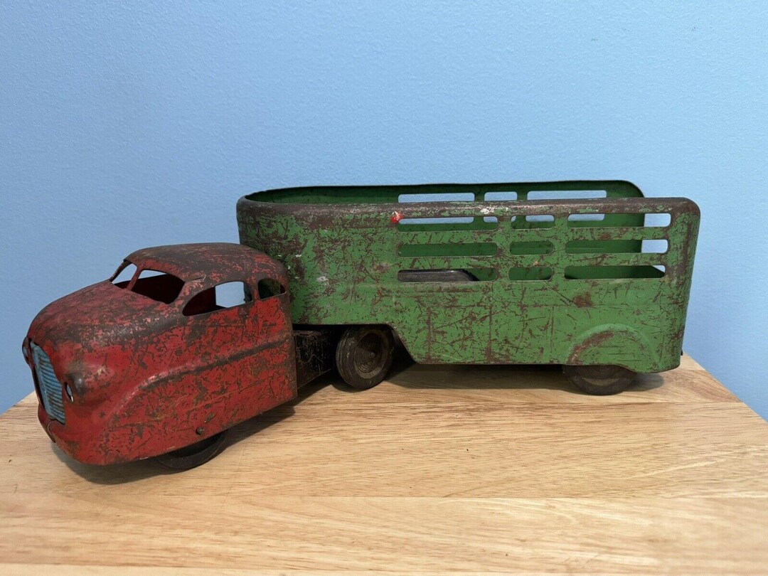 Vtg 1930s TONKA MARX Wyandotte Semi Truck Pressed Steel Grain Hauler ...