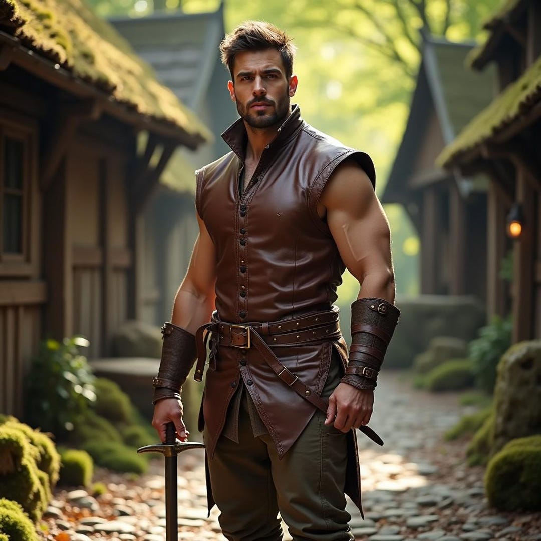 Sleeveless Leather Warrior Vest | Medieval Fighter Costume for Men ...