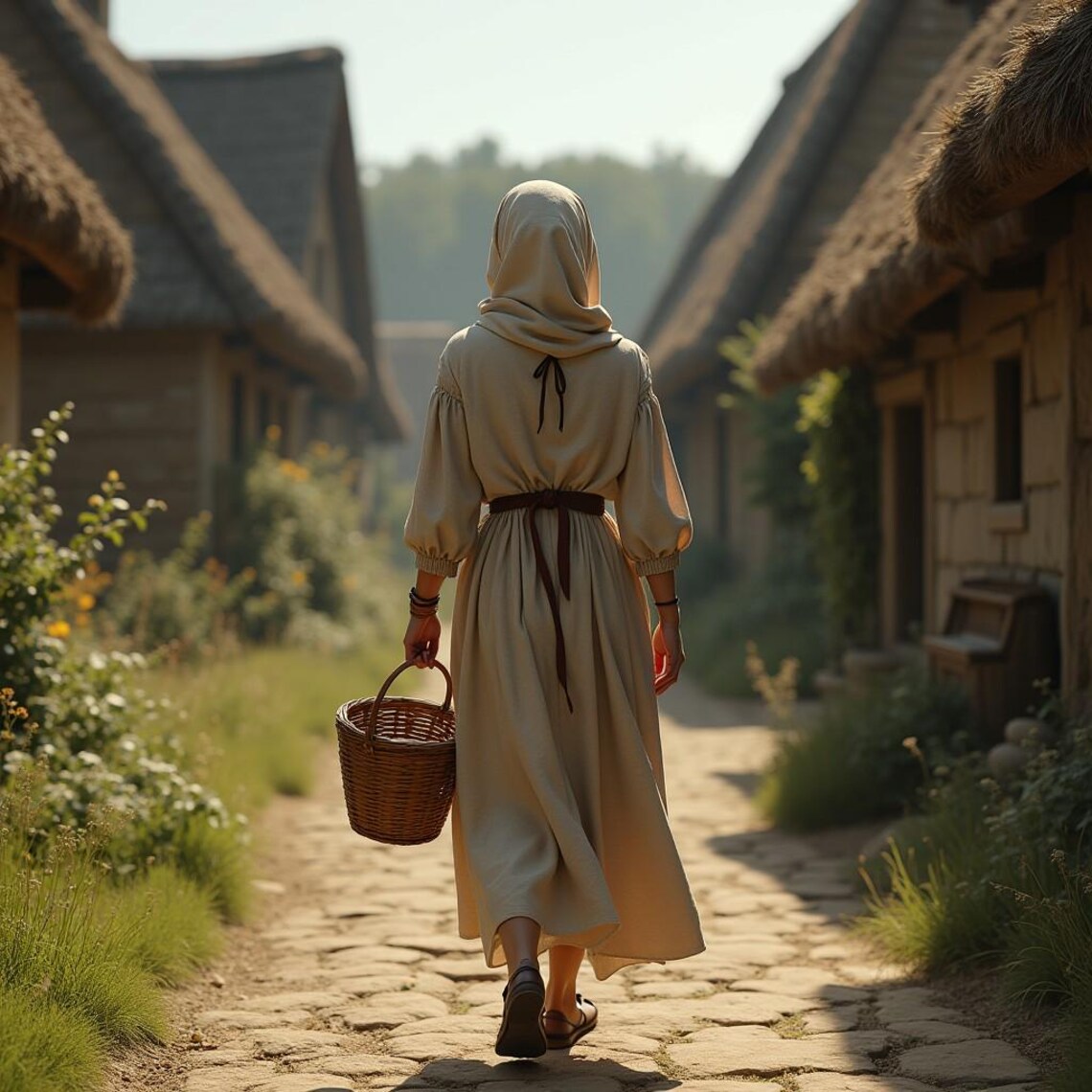 Medieval Peasant Dress | Renaissance Cottagecore Gown | Rustic Linen ...