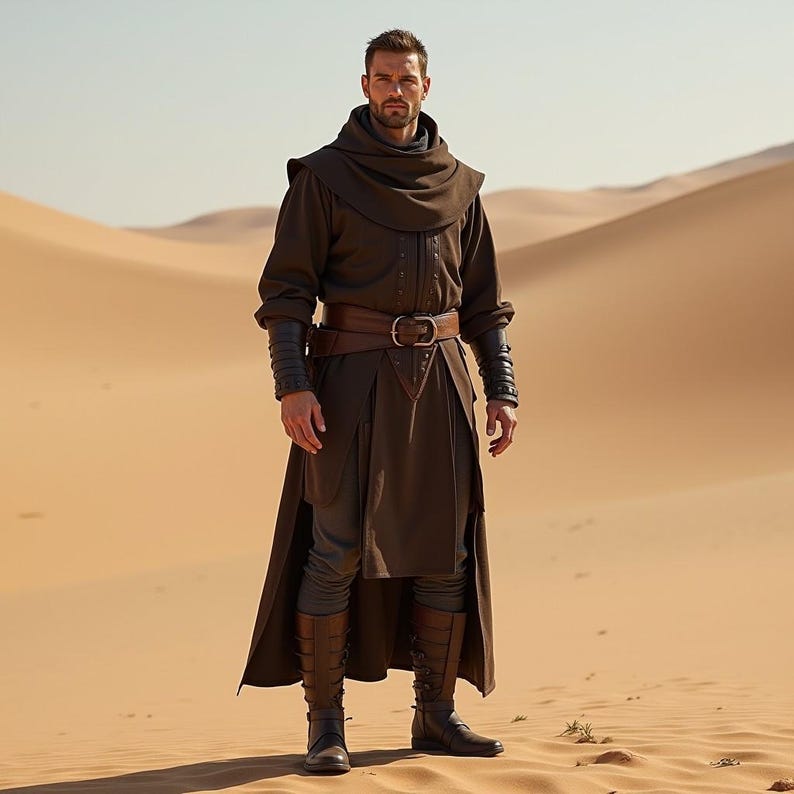 Desert Warrior Tunic | Medieval Jedi Robe | Fantasy Adventurer Cloak ...