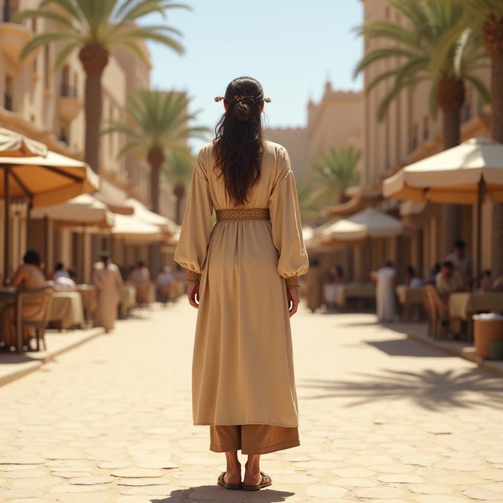 Ancient Desert Nomad Costume | Medieval Bohemian Tunic Dress ...