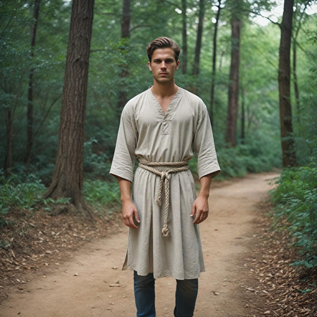 Minimalist Medieval Tunic for Men's | Cottagecore Beige Tunic | Loose 3 ...