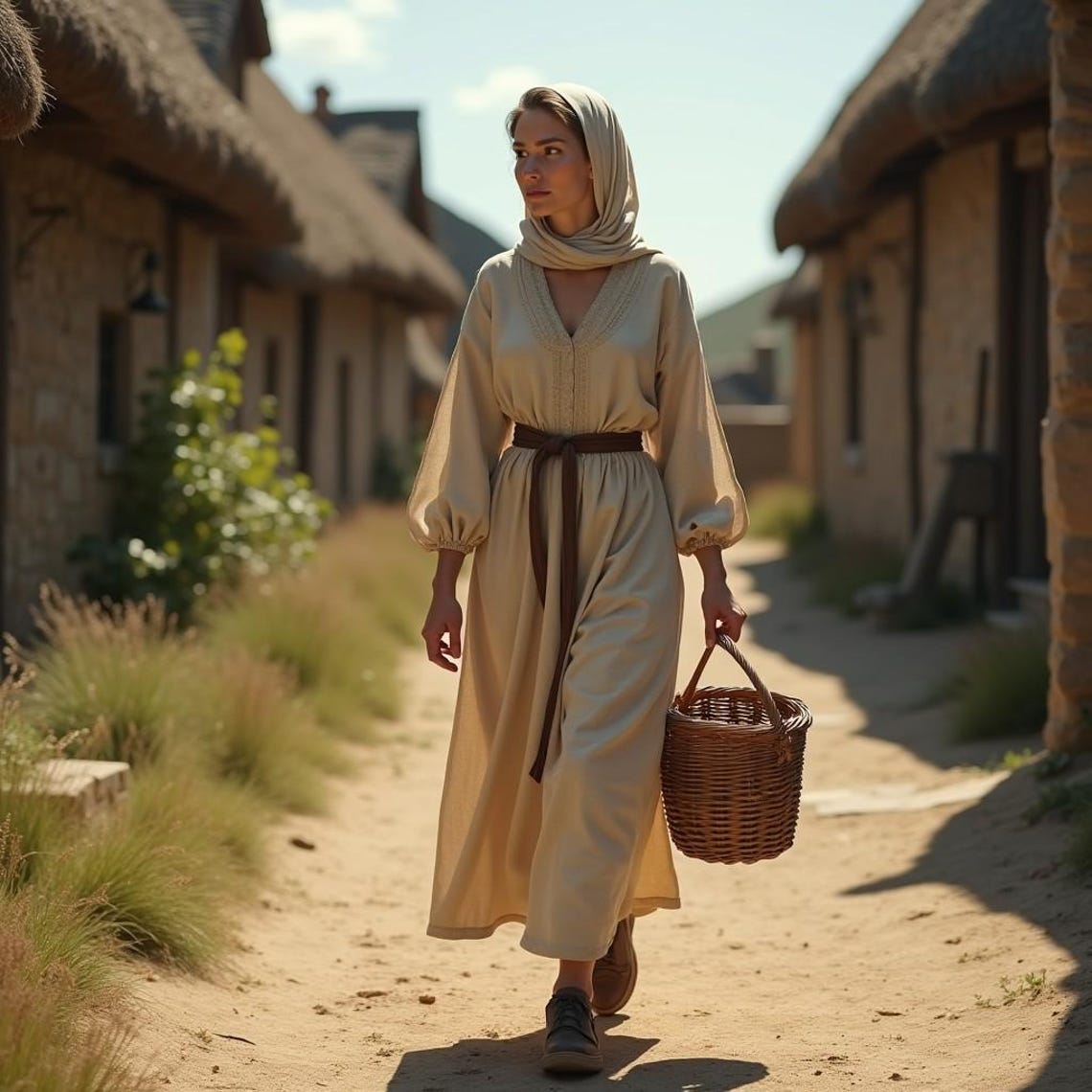 Medieval Peasant Dress | Renaissance Cottagecore Gown | Rustic Linen ...