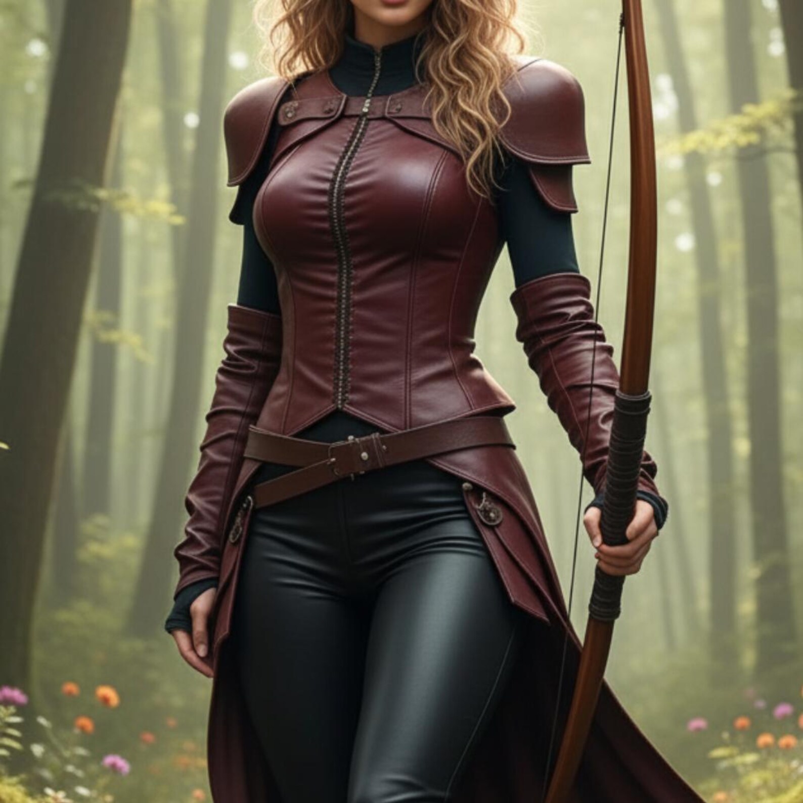 Custom Genuine Leather Women’s Archer Dress – Handmade Medieval Fantasy ...