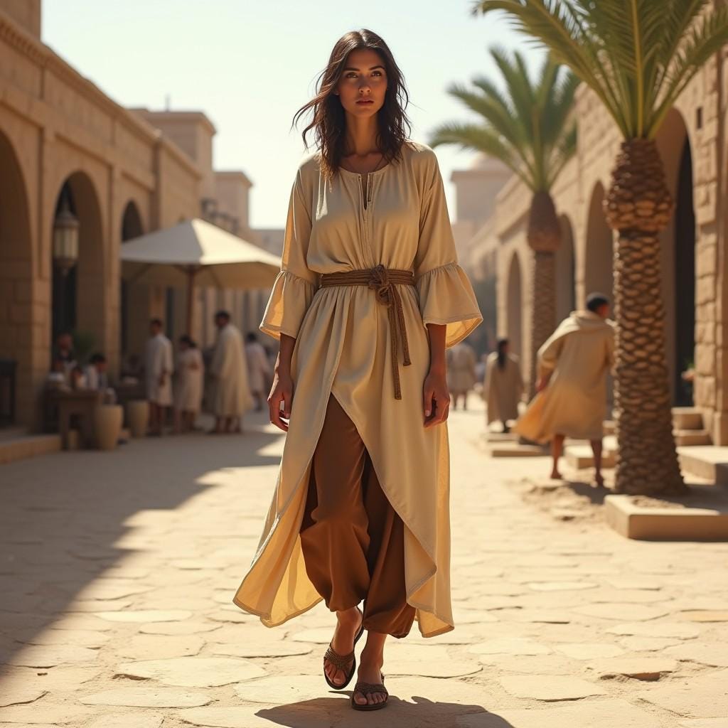 Ancient Desert Nomad Costume | Medieval Bohemian Tunic Dress ...