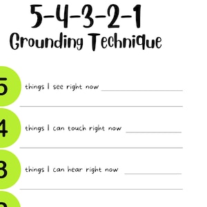 5-4-3-2-1 Grounding Technique - Etsy