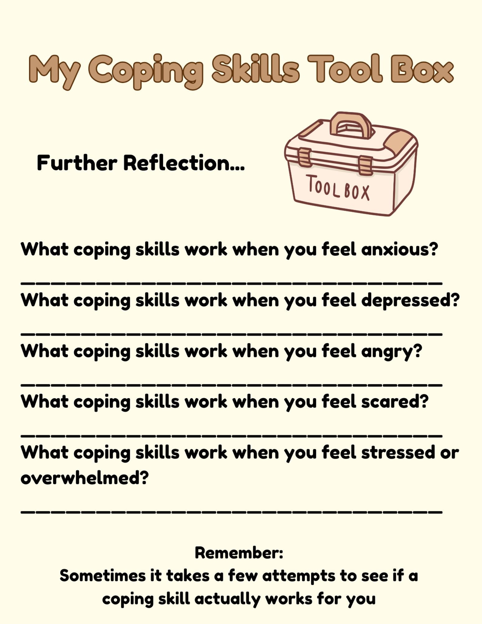 Coping Skill Toolbox - Etsy