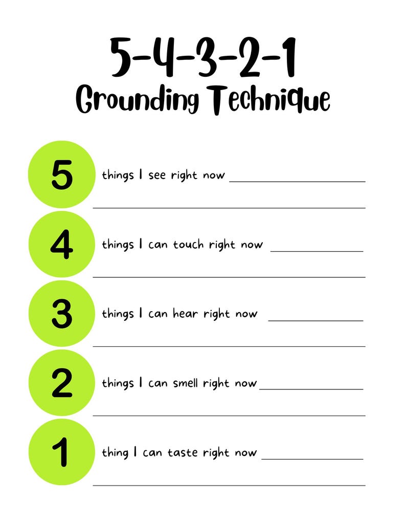 5-4-3-2-1 Grounding Technique - Etsy
