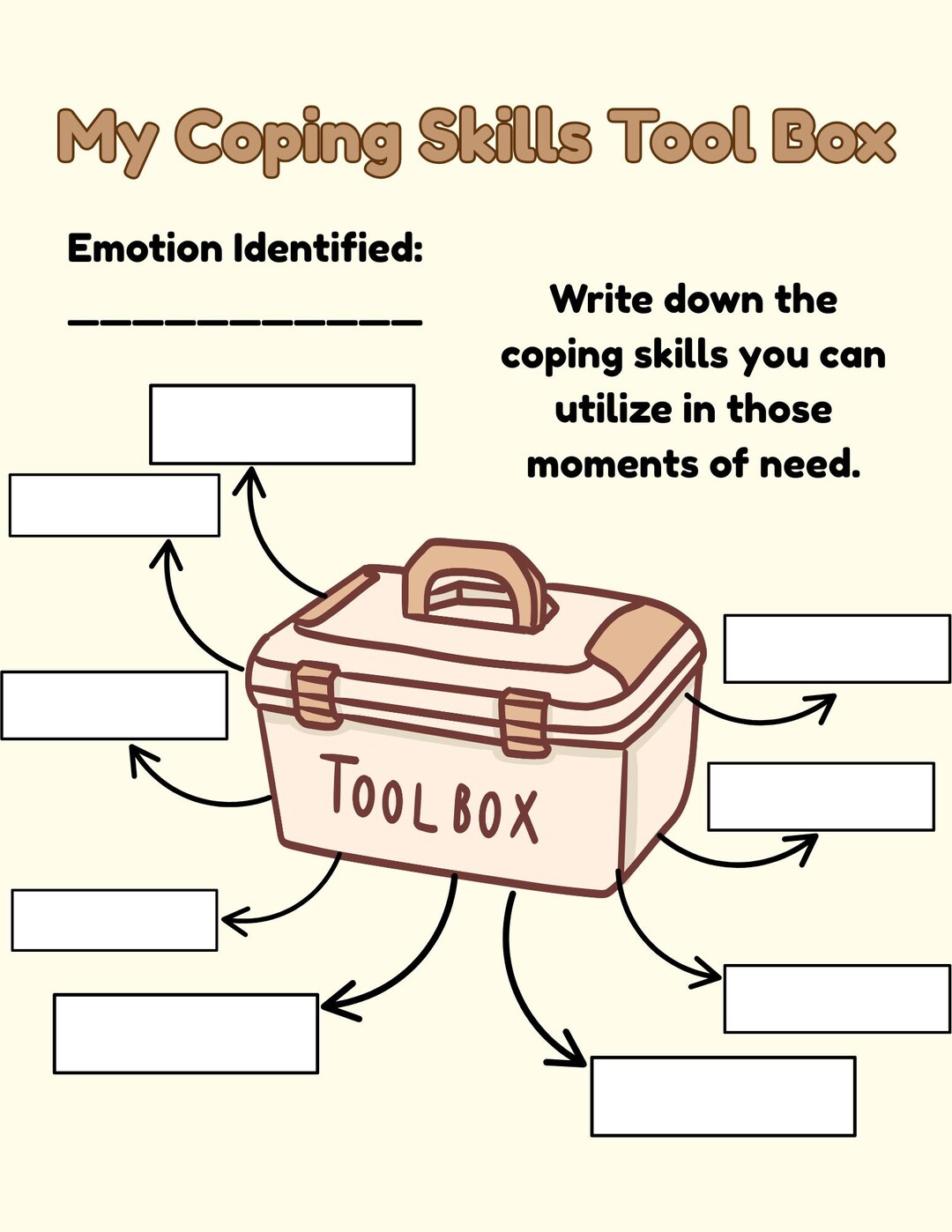 Coping Skill Toolbox - Etsy