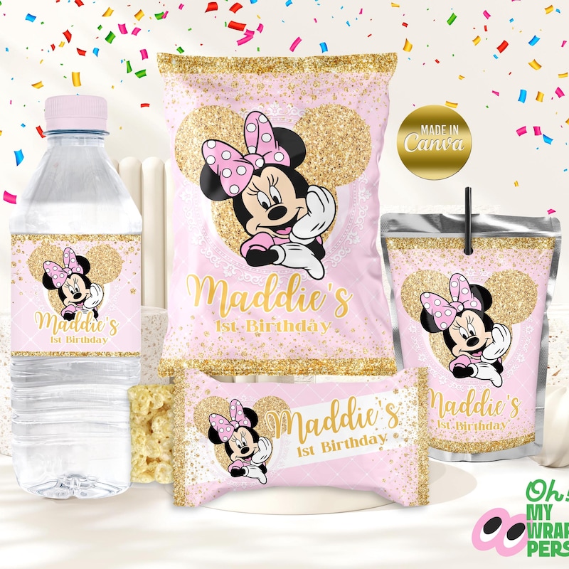 Label Template Minnie Mouse - Etsy