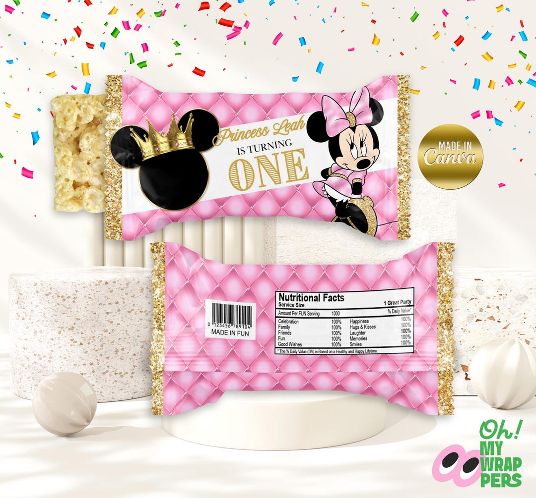 Minnie Princess Rice Treats Template Royal Minnie Rice Treats Label ...