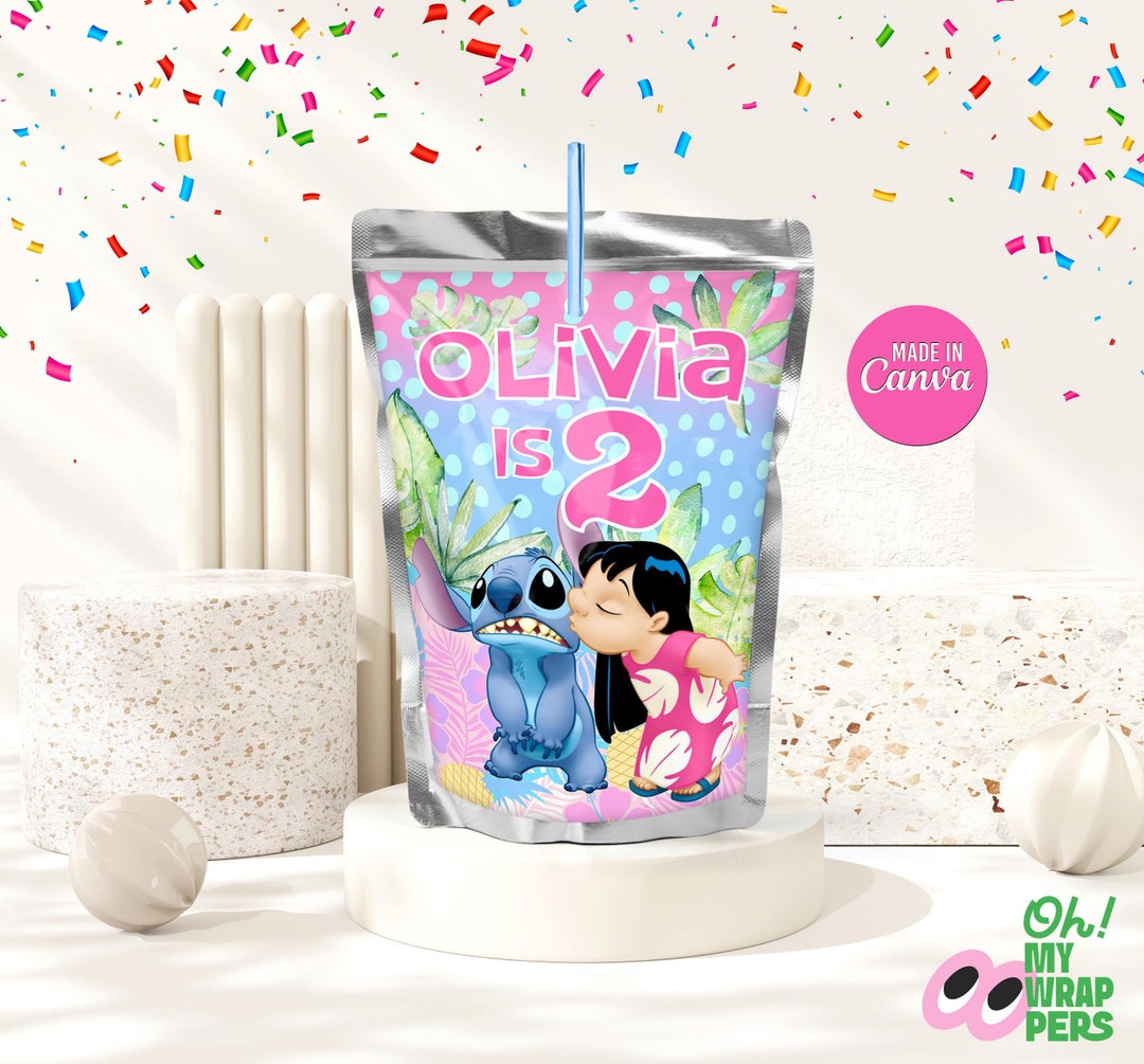 Lilo and Stitch Juice Pouch Label Kids Juice Pouch Kids Juice Template ...