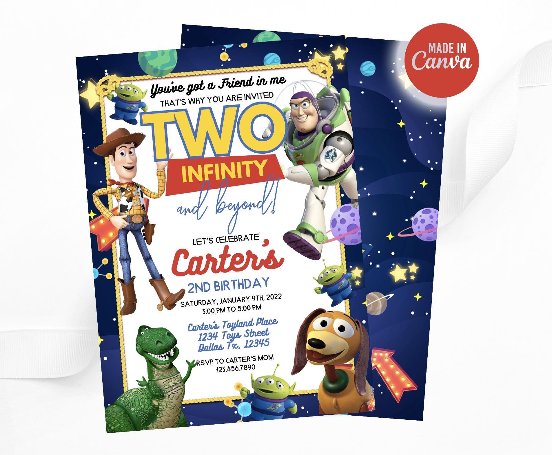 Toy Story Invitation Two Infinity and Beyond Digital Birthday ...