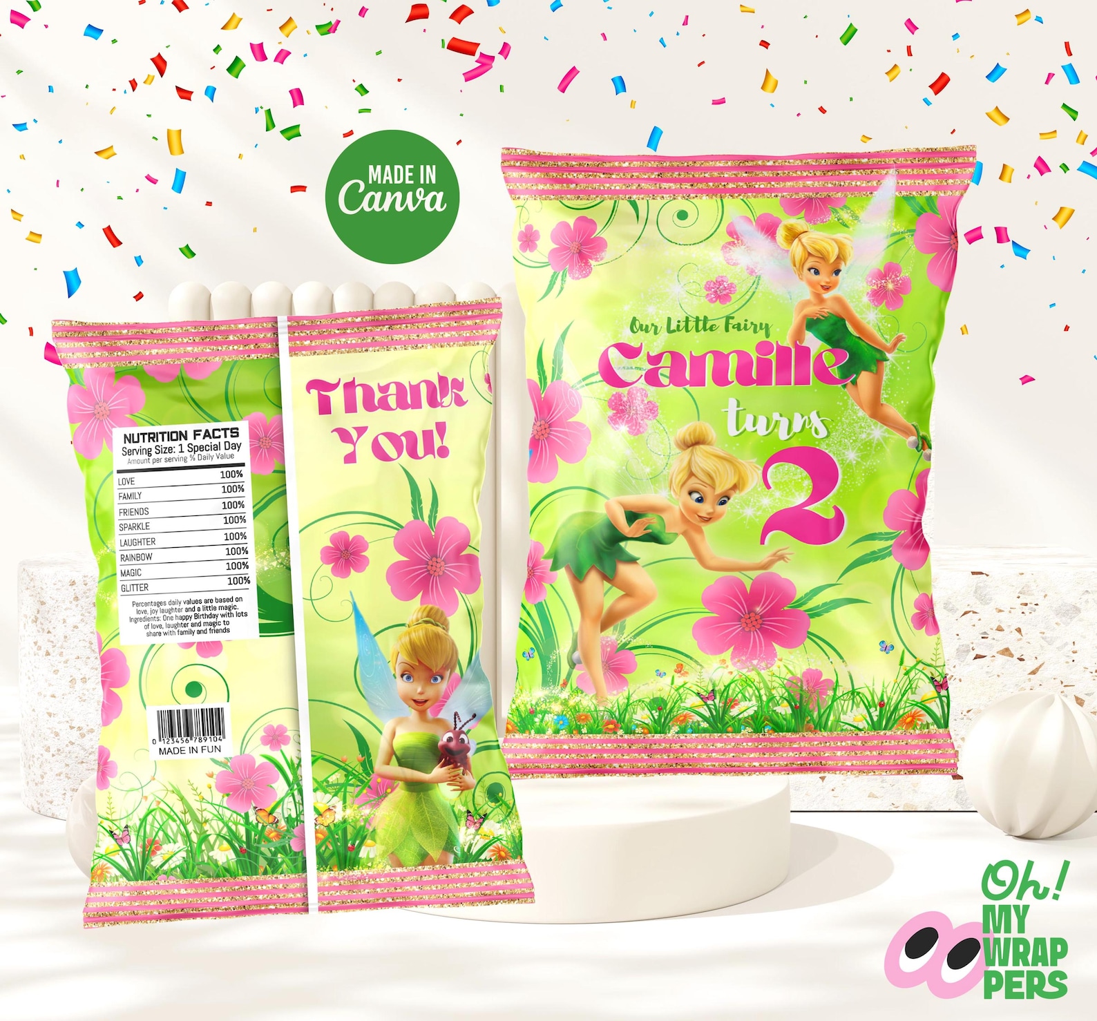 Tinker Bell Kids Chip Bag Label Kids Chip Bag Kids Chip Template Kids ...
