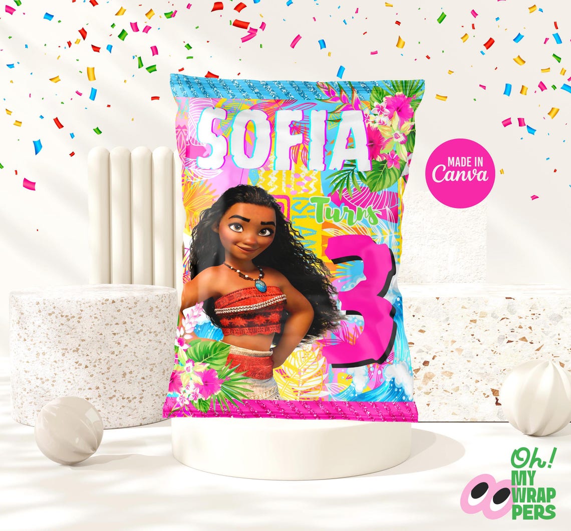 Moana Kids Chip Bag Label Kids Chip Bag Kids Chip Template Kids Chip ...