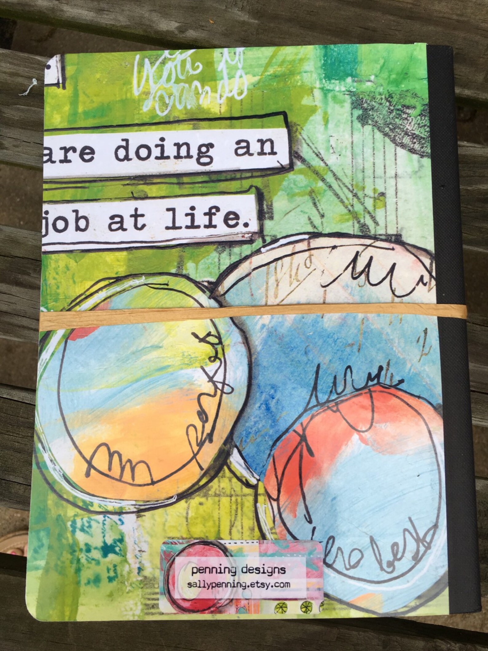 Journal Notebook With Inspirational Quote and Mixed Media Art - Etsy