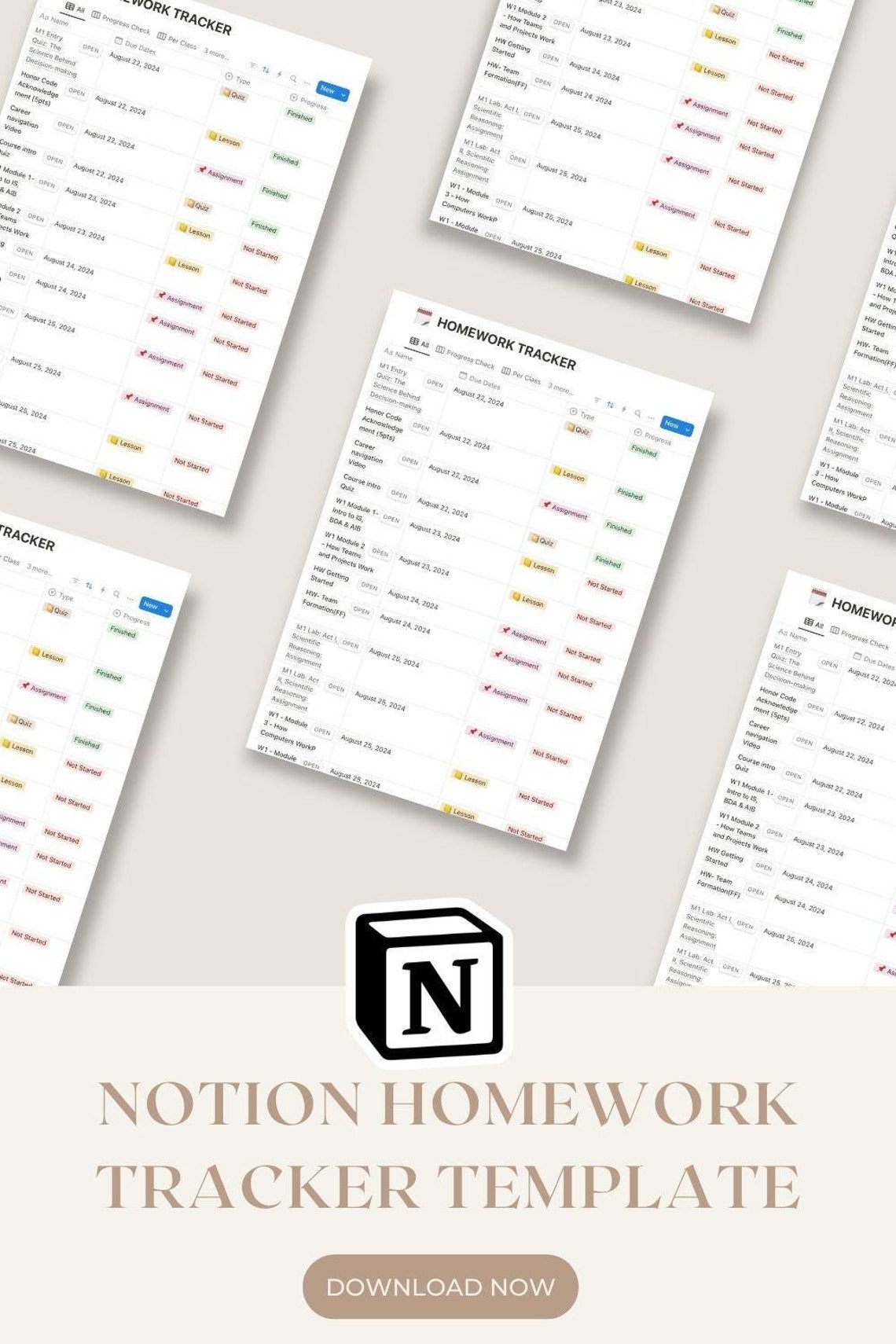 Ultimate Notion Homework Tracker | Digital Study Planner | Customizable ...