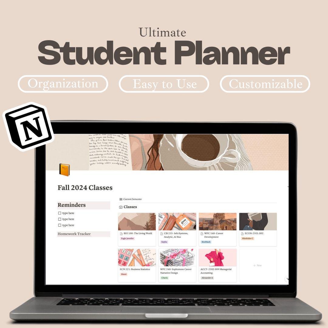 Ultimate Notion Student Planner| Student Success Hub | Customizable ...