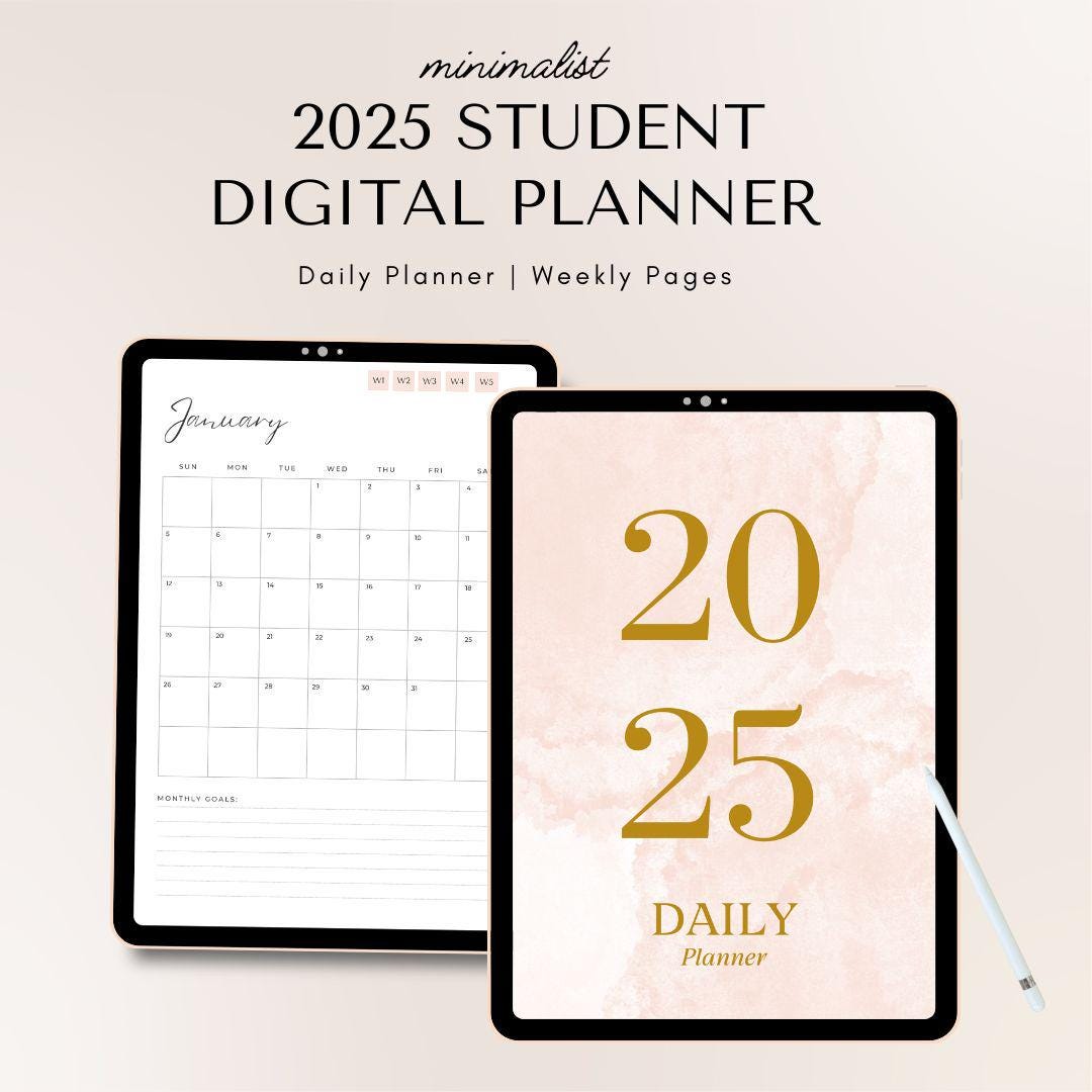 Student Planner, Academic Planner, 2025 Planner, Study Planner, Digital ...