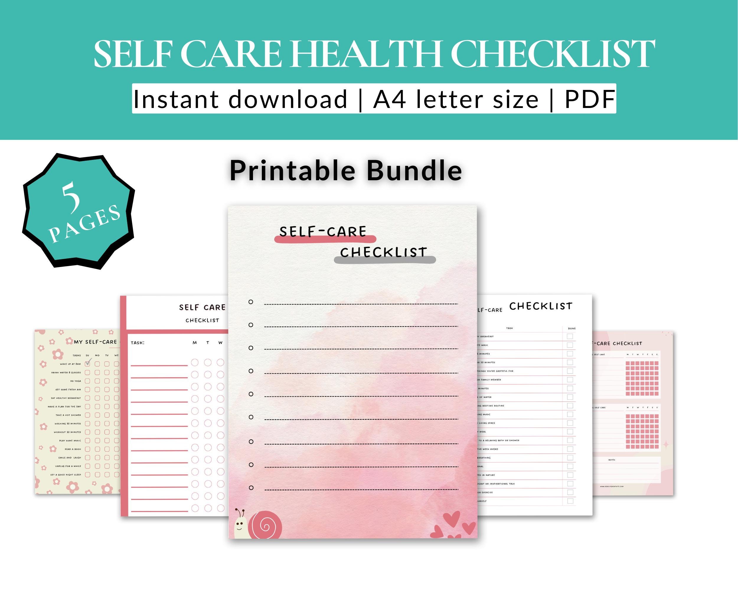 Self-care Health Checklist - Etsy
