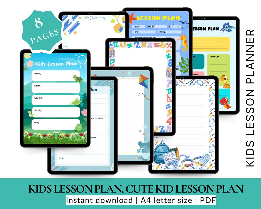 Cute Kids' Lesson Plan Template, Kids Daily Lesson Plan Adorable ...