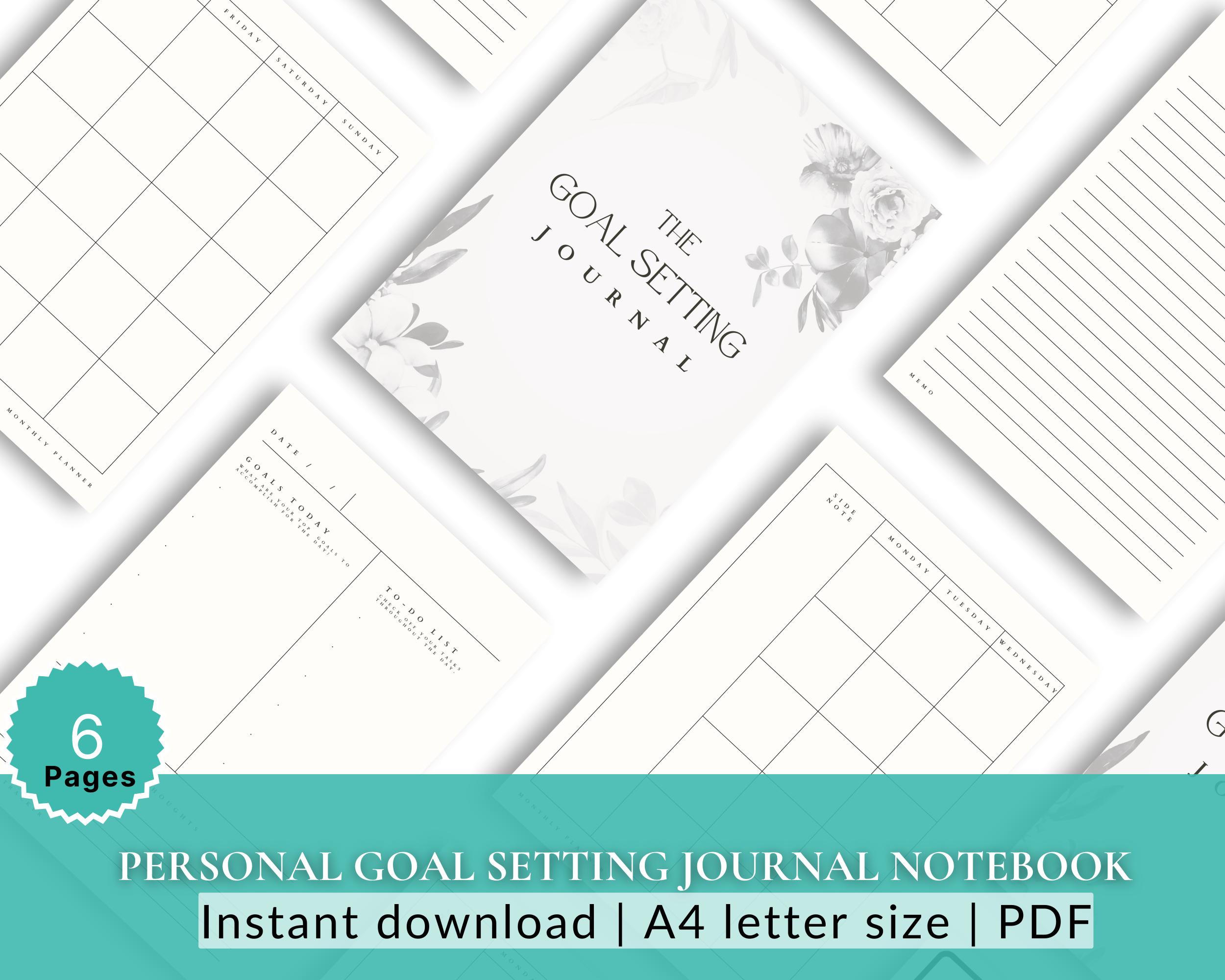 Personal Goal Setting Journal Notebook - Etsy