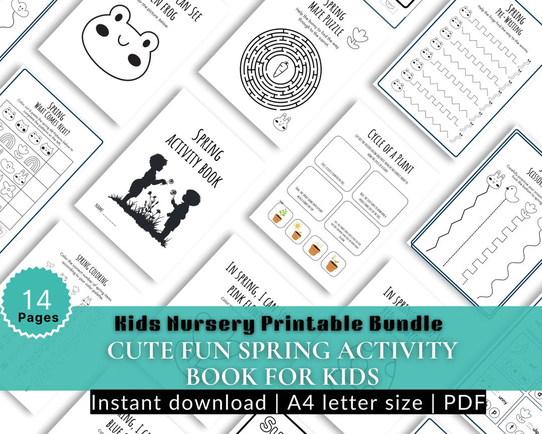 Cute Fun Spring Activity Book for Kids Spring Activity Printable ...