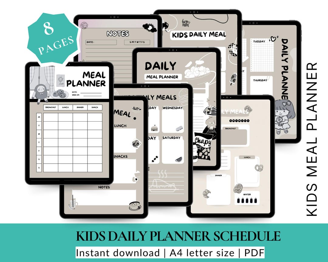 Fun Kids' Daily Planner Schedule Organizer, Printable PDF Download ...