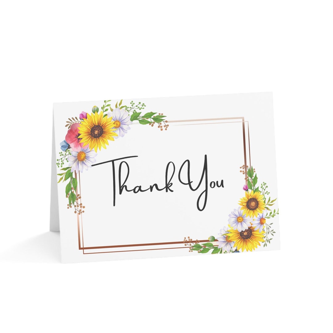 Floral Thank You Cards, Classic Thank You Cards, Set of 10, 30 & 50 ...