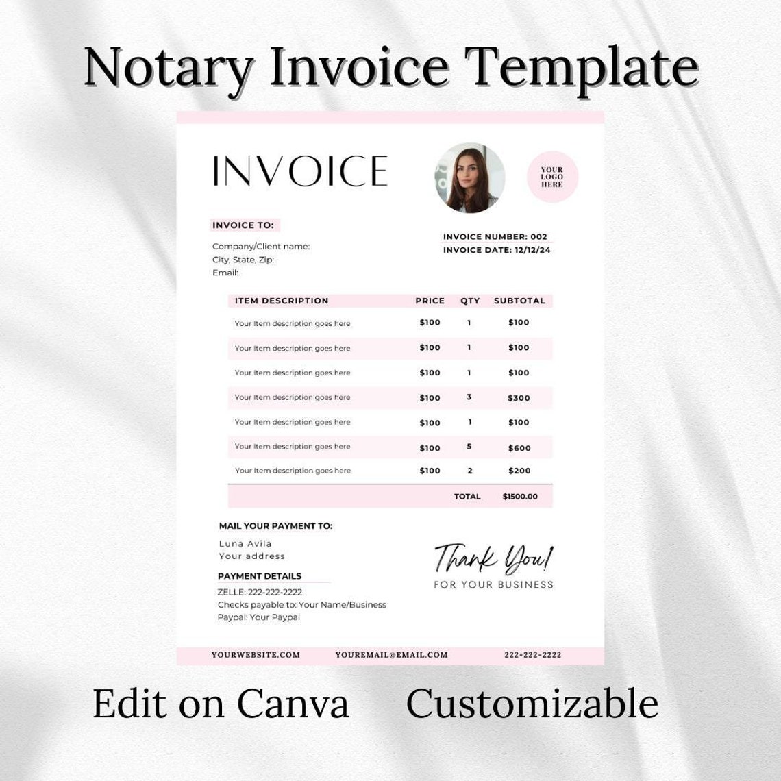 Notary Signing Agent Invoice Template Loan Signing Agent Notary ...