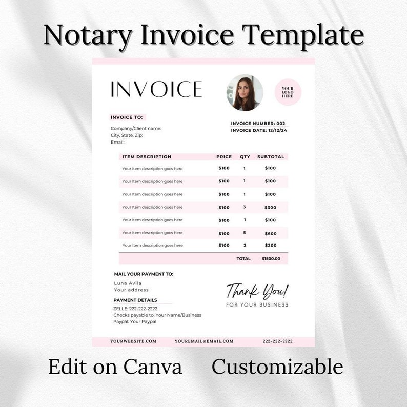 Notary Signing Agent Invoice Template Loan Signing Agent Notary ...