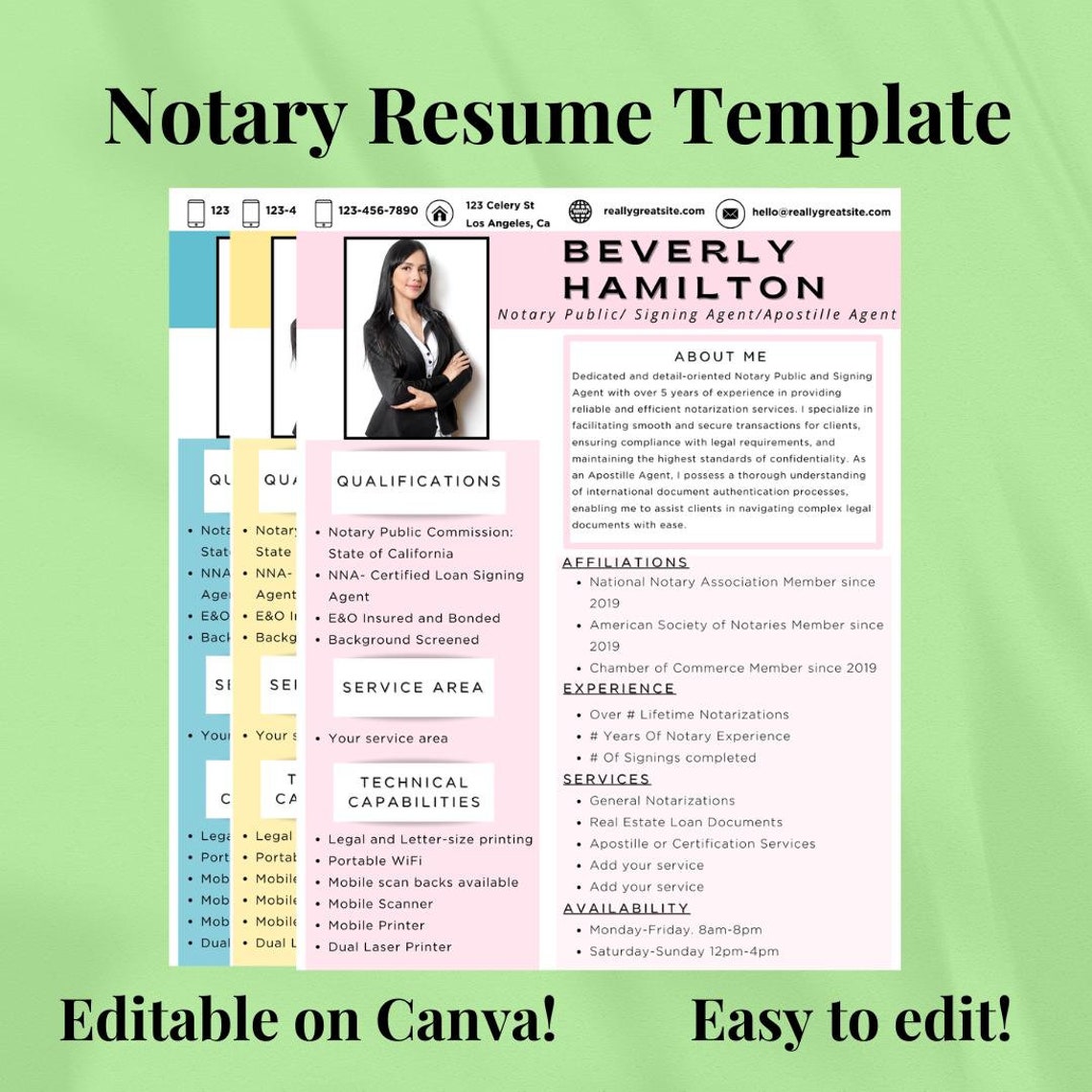 Notary Resume Template for Notary Signing Agent Notary Marketing Loan ...