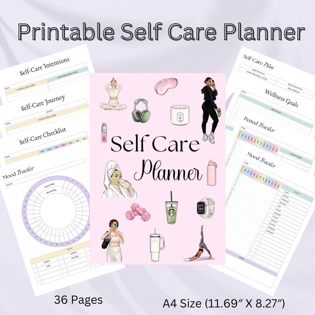 Printable Self-care Planner Template Editable Customizable Self Love ...