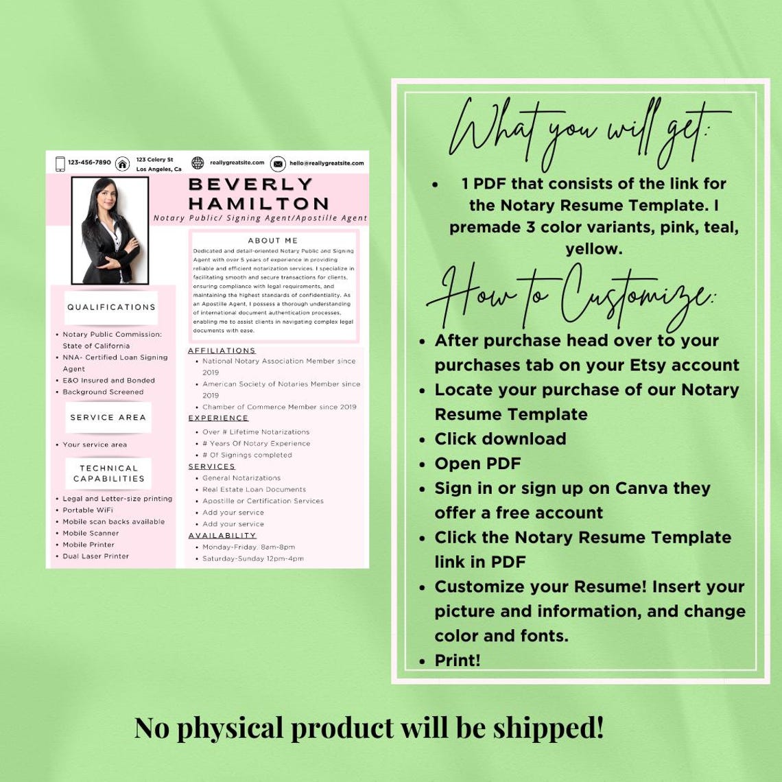 Notary Resume Template for Notary Signing Agent Notary Marketing Loan ...