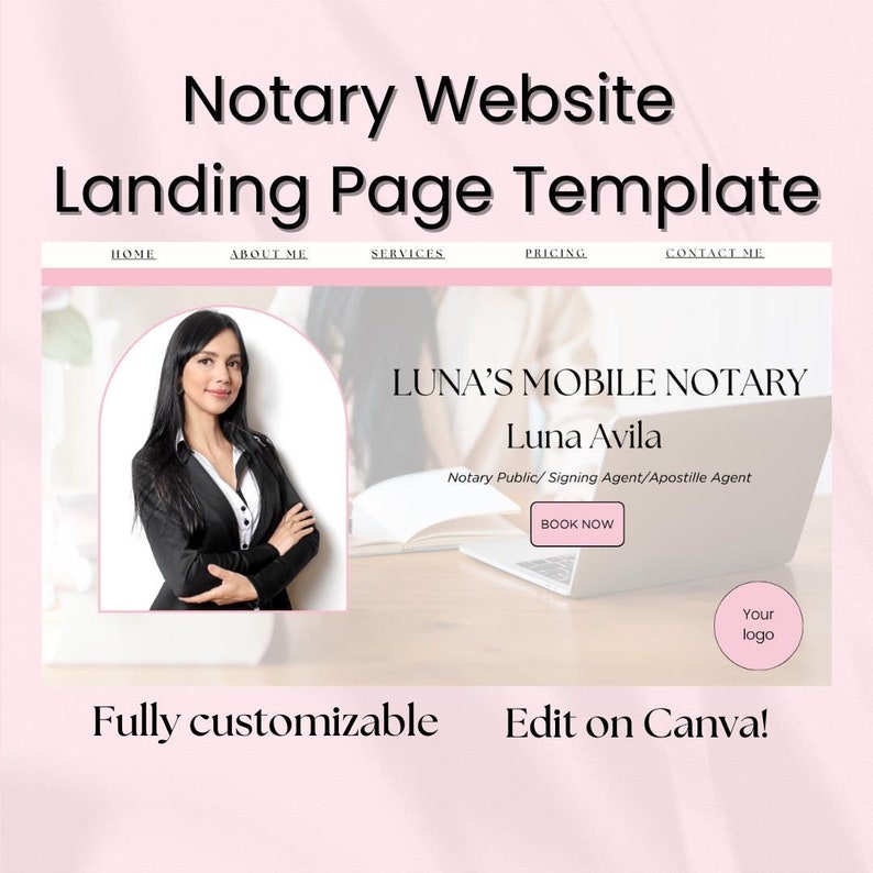 Notary Website Landing Page Template for Notary Signing Agent Notary Marketing Mobile Notary ...