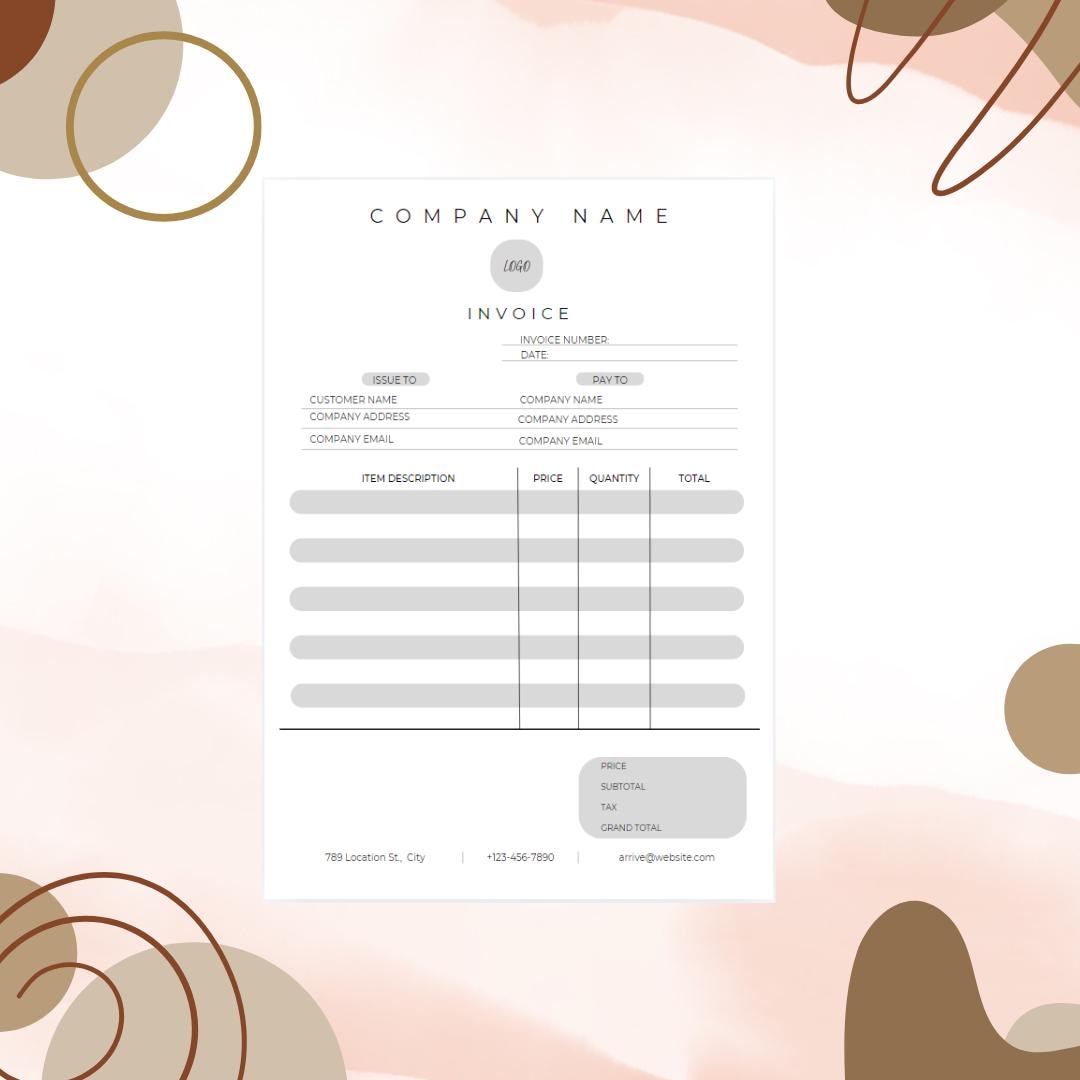 Modèle de facture. Facture Canva modifiable. Facture de petite ...
