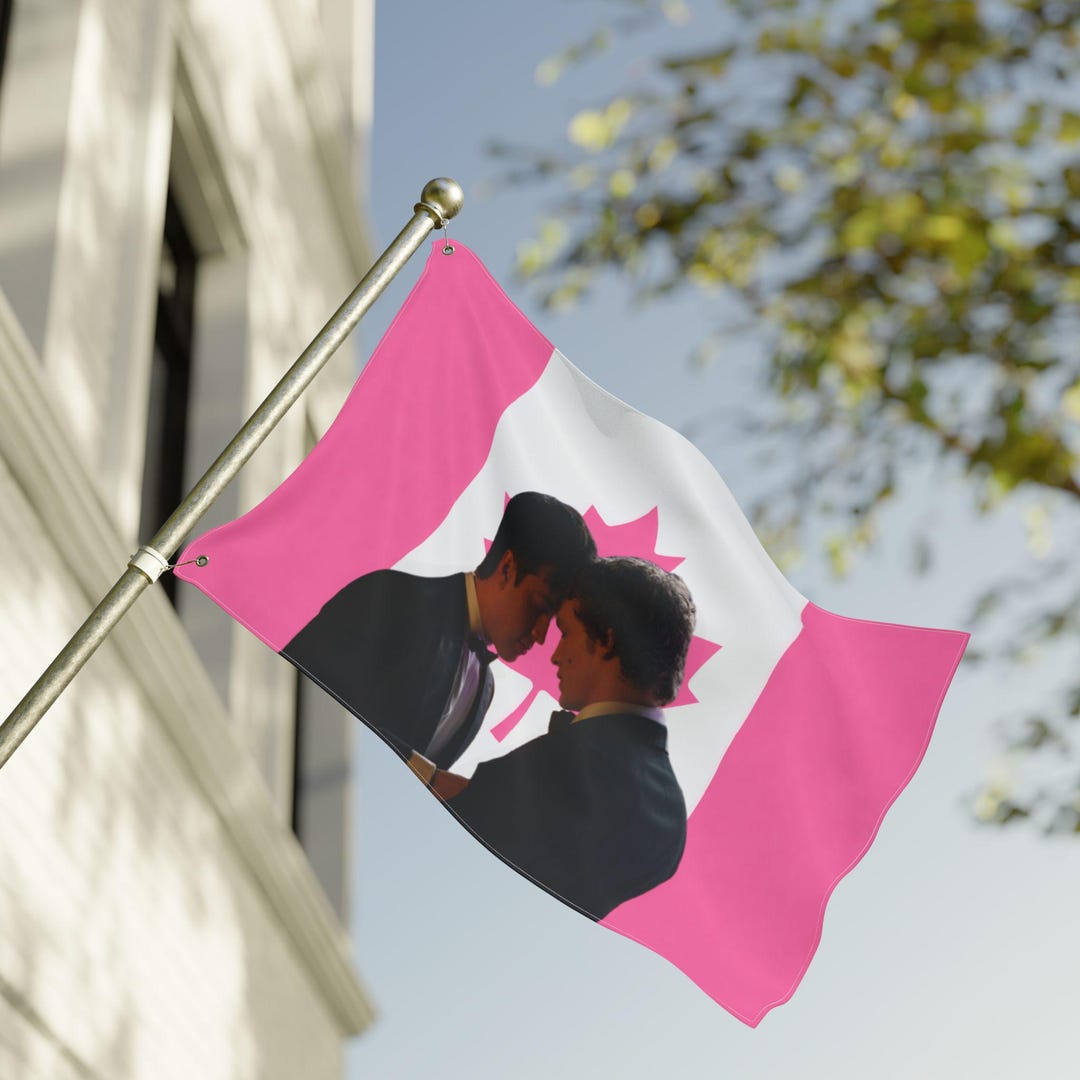 Pink Canadian Flag Hockey Romance Room Decor - Etsy