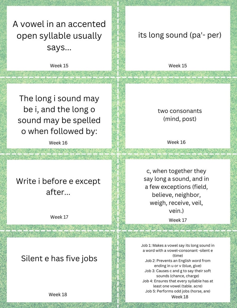 Spelling Rules Flashcards Part 2, Goes Along With Classical ...