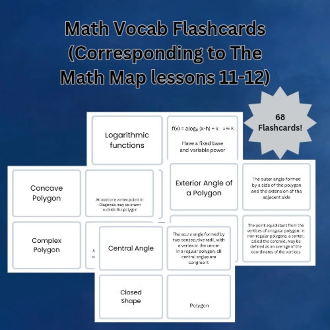 Math Vocab Flashcards That Correspond to Cc's the Math Map Lessons 11 ...